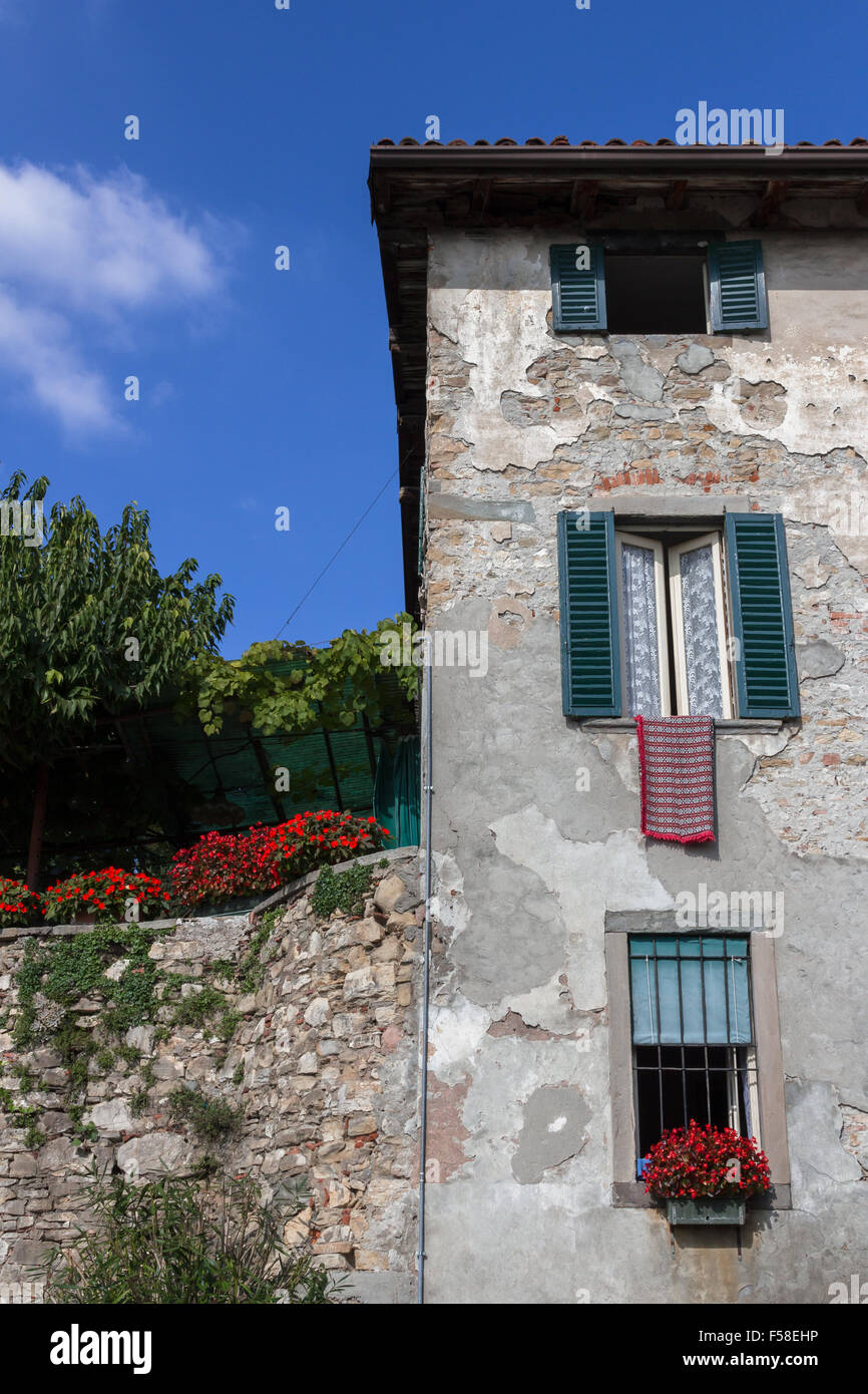 Details of the facade of a typical rural Italian house, near Milan ...