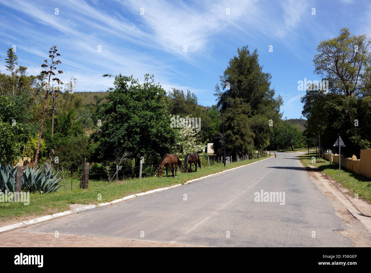 The main road into the historical town of Genadendal, Western Cape ...