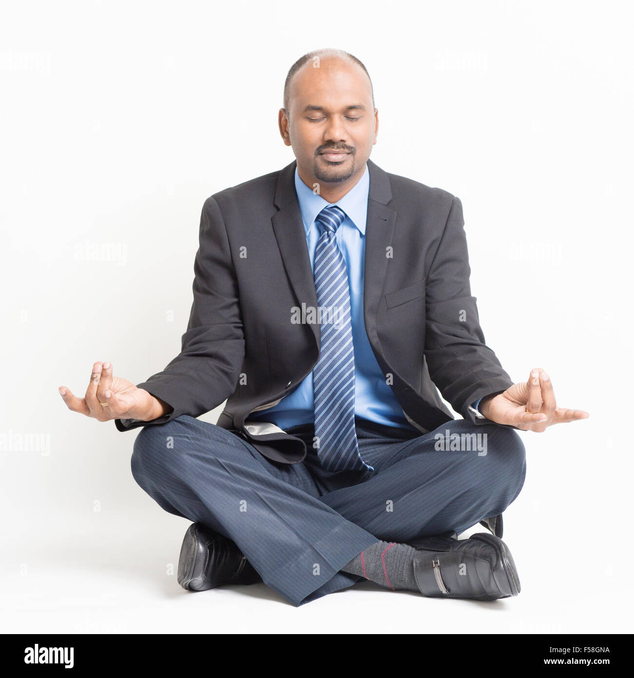 Business stress management concept. Full length Indian businessman in ...