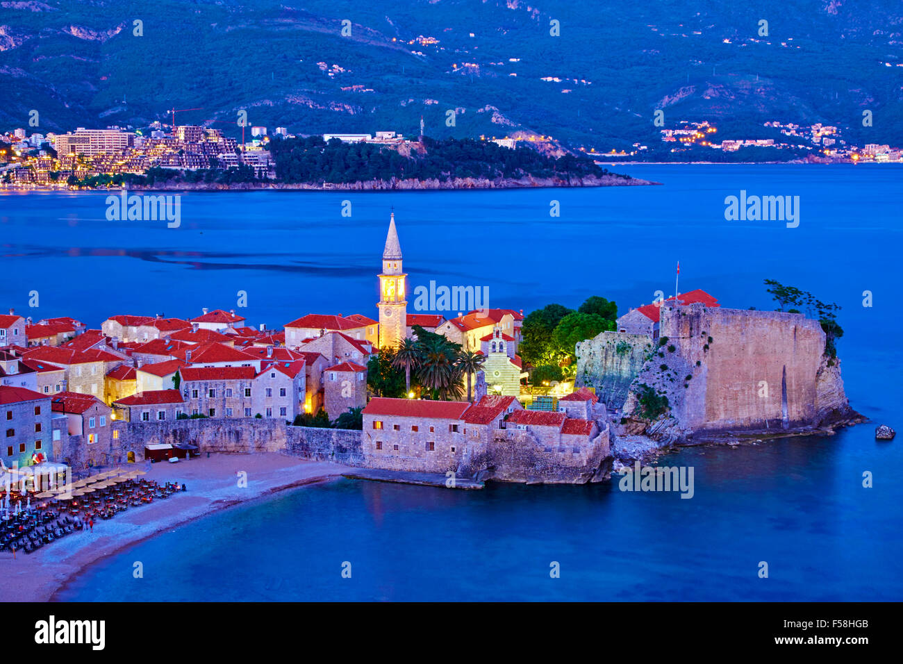 Montenegro, Adriatic coast, old city of Budva, Stari Grad Stock Photo ...