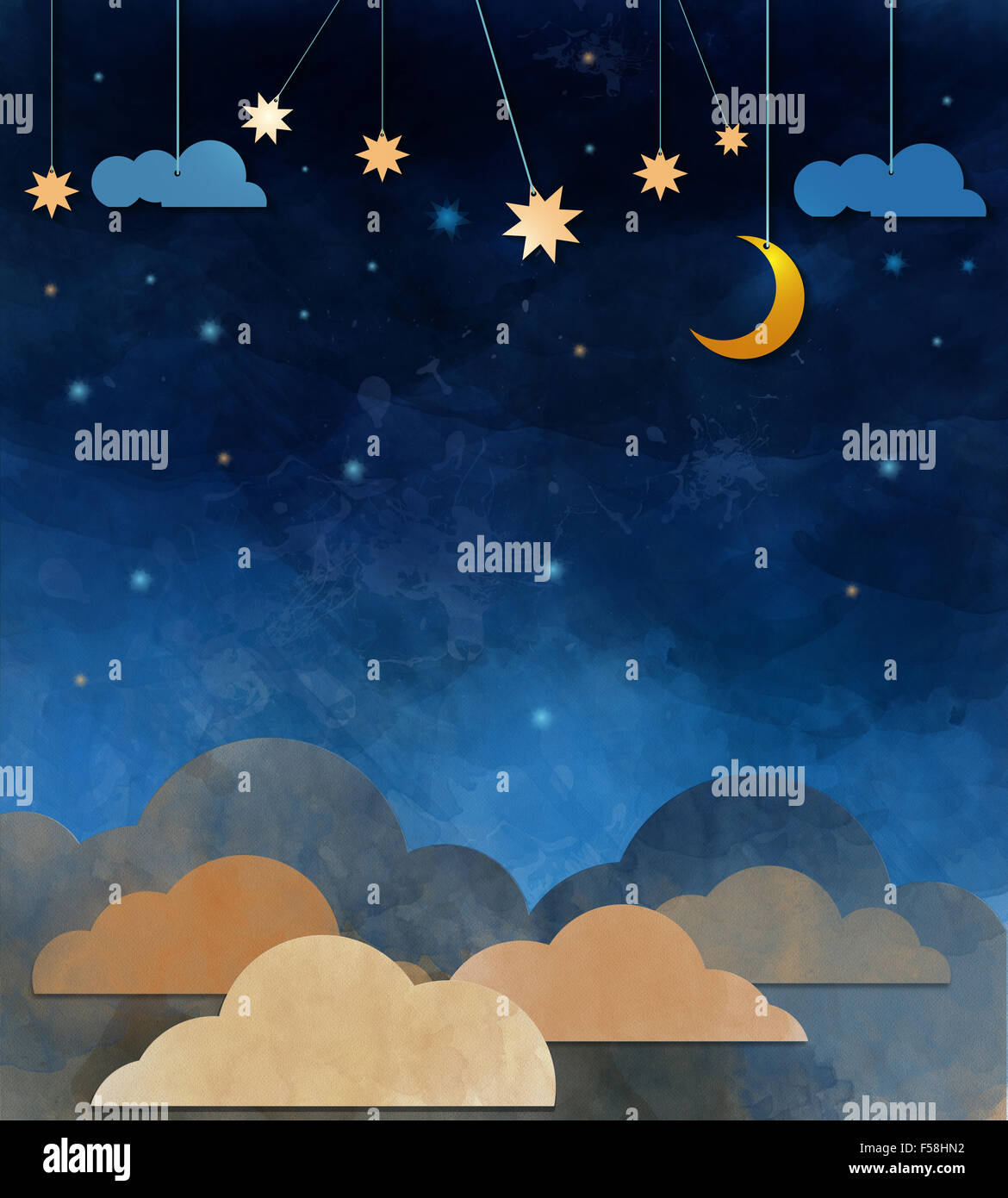 Night Sky Texture With Moon