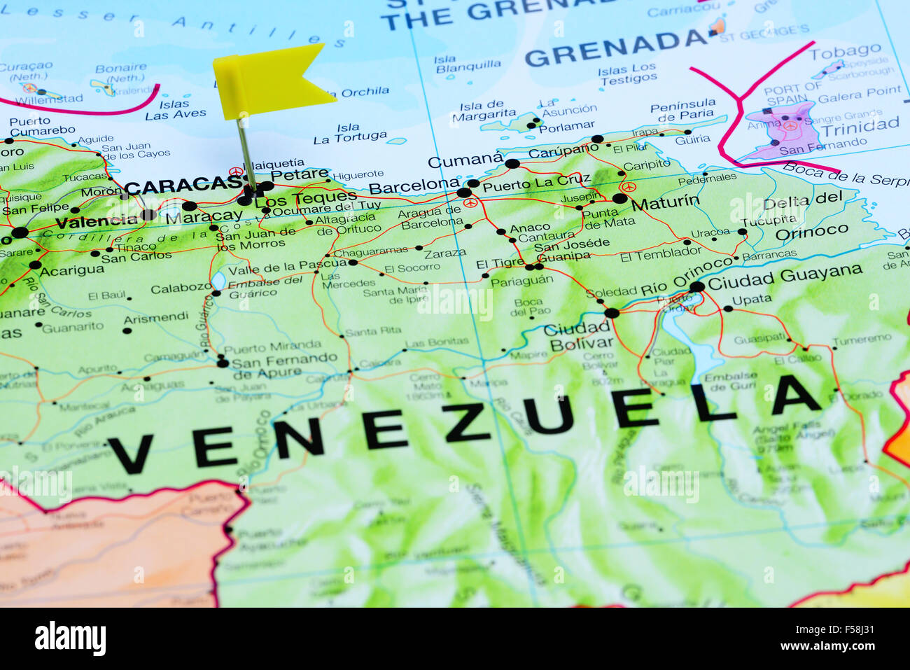 Caracas map hi-res stock photography and images - Alamy