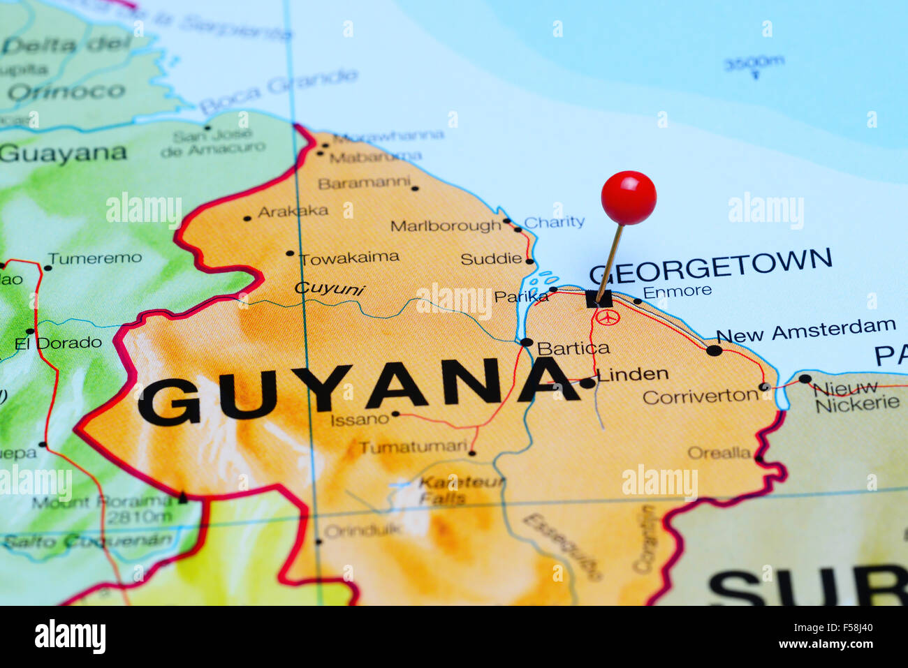 Georgetown guyana map hi-res stock photography and images - Alamy