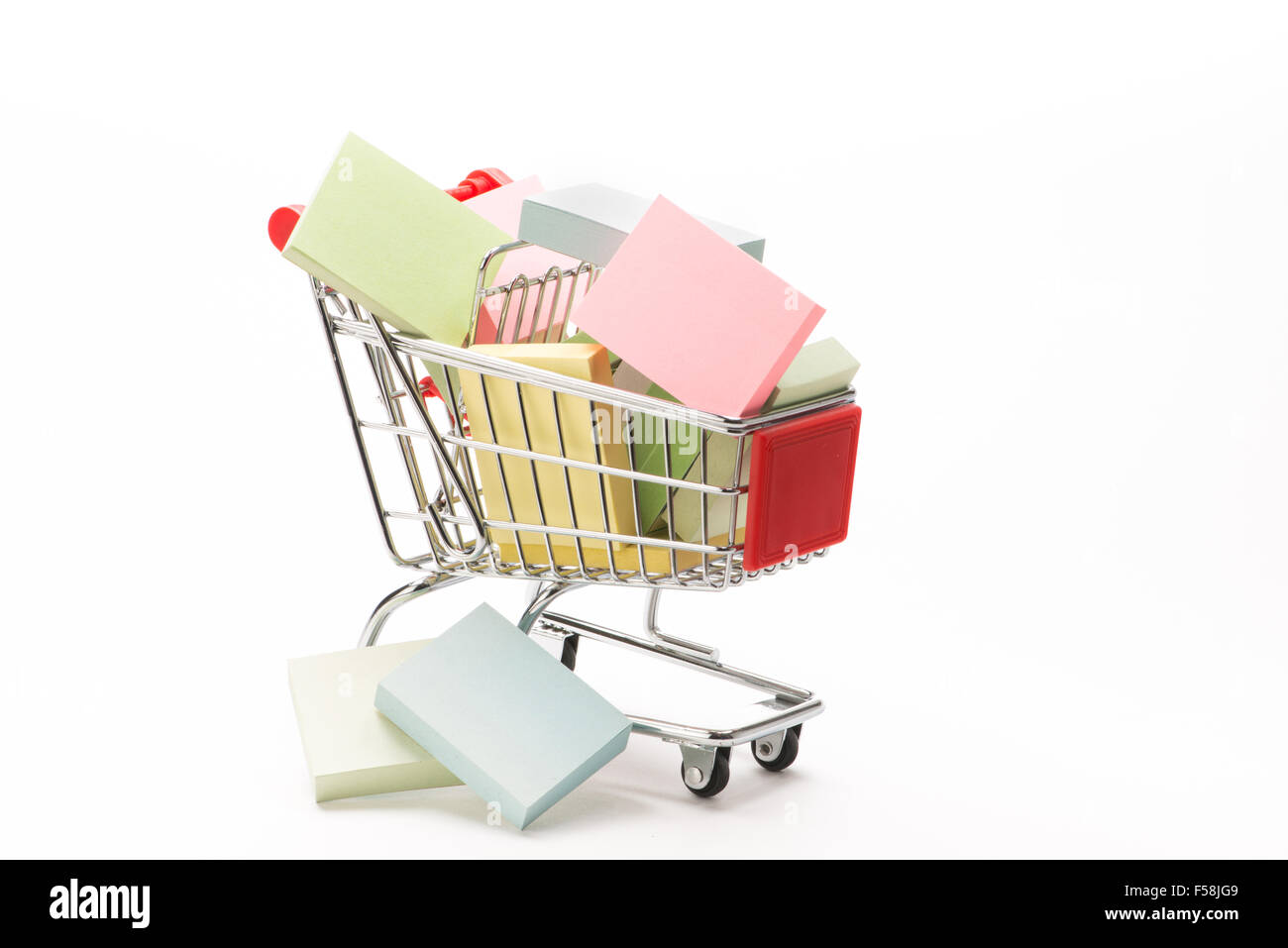 Caddy with post-it on white background Stock Photo - Alamy