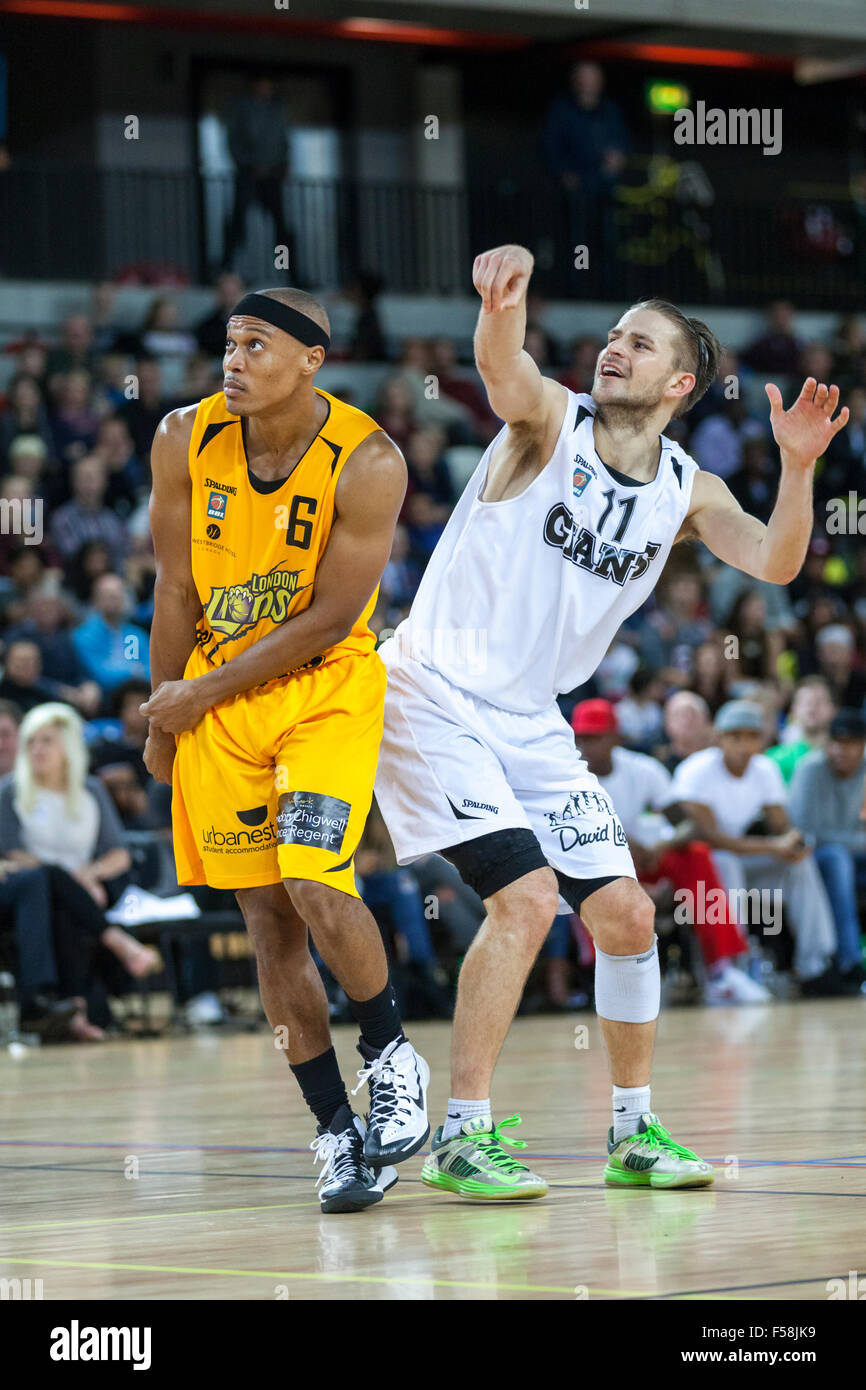 London, UK. 29th Oct, 2015. London Lions' Andre Lockhart (6) watches to ...