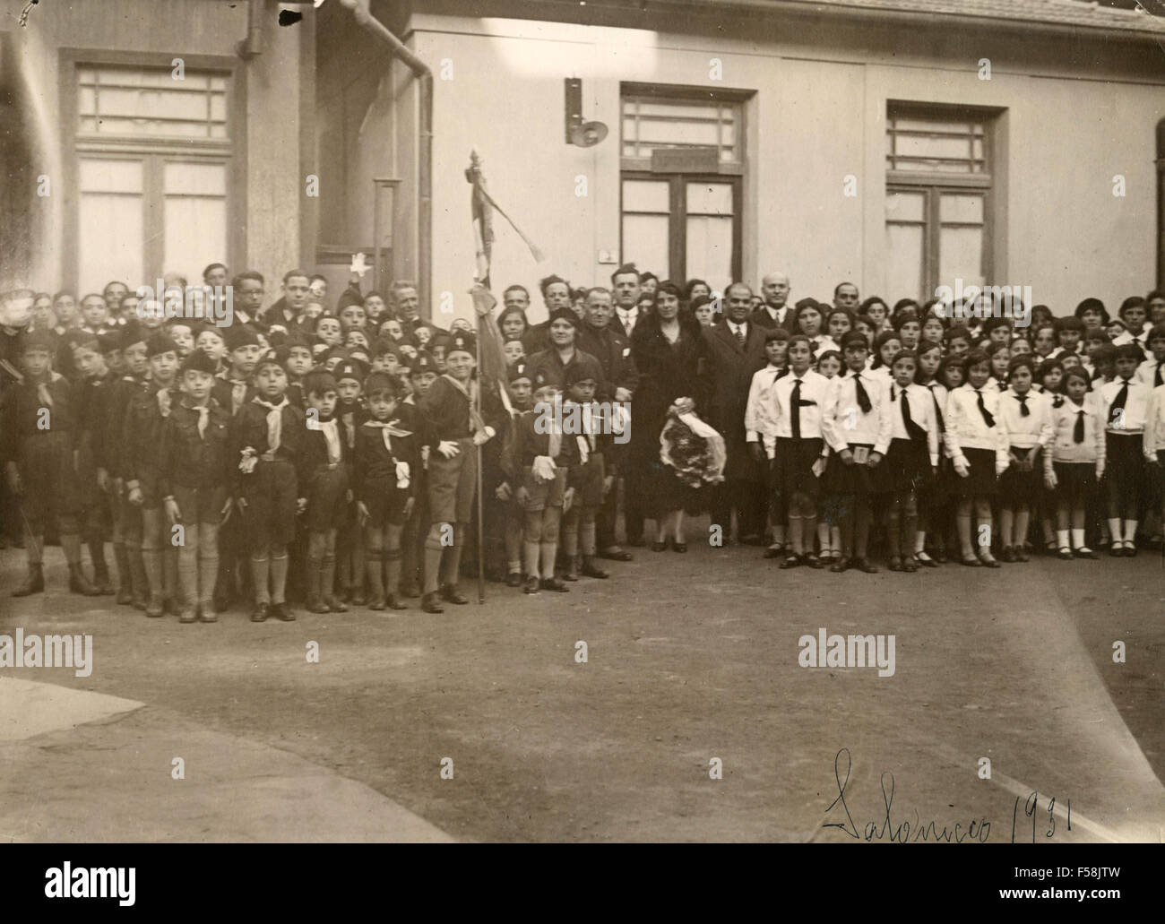 Children group to a fascist rally, Thessaloniki, Greece Stock Photo - Alamy