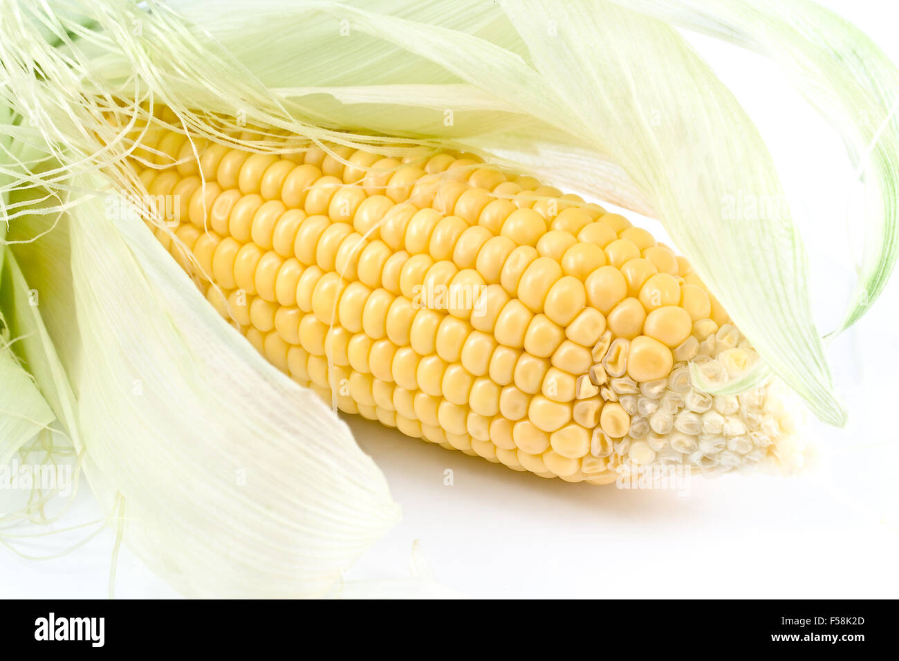 Fresh corn on white Stock Photo - Alamy