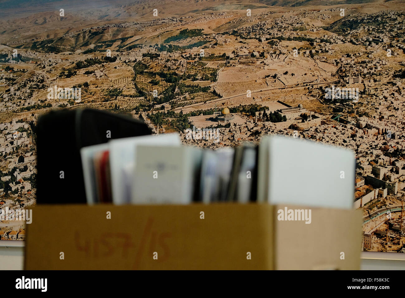 Aerial view of Jerusalem and Temple mount compound is seen with murder ...
