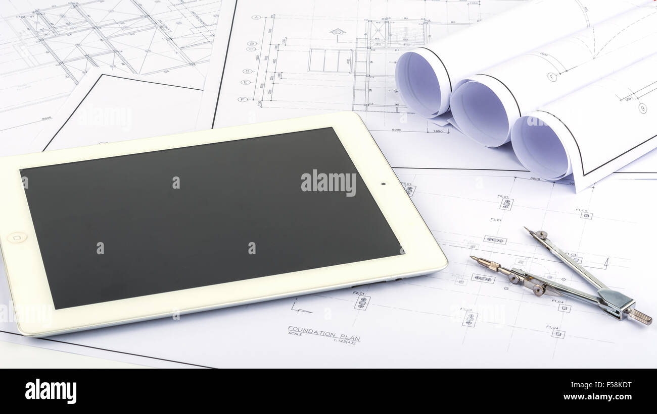 Designer drawing plan tablet hi-res stock photography and images - Alamy