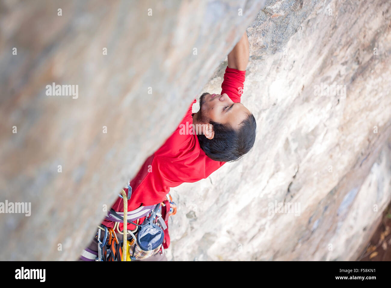 Male climber on rock wall hi-res stock photography and images - Alamy