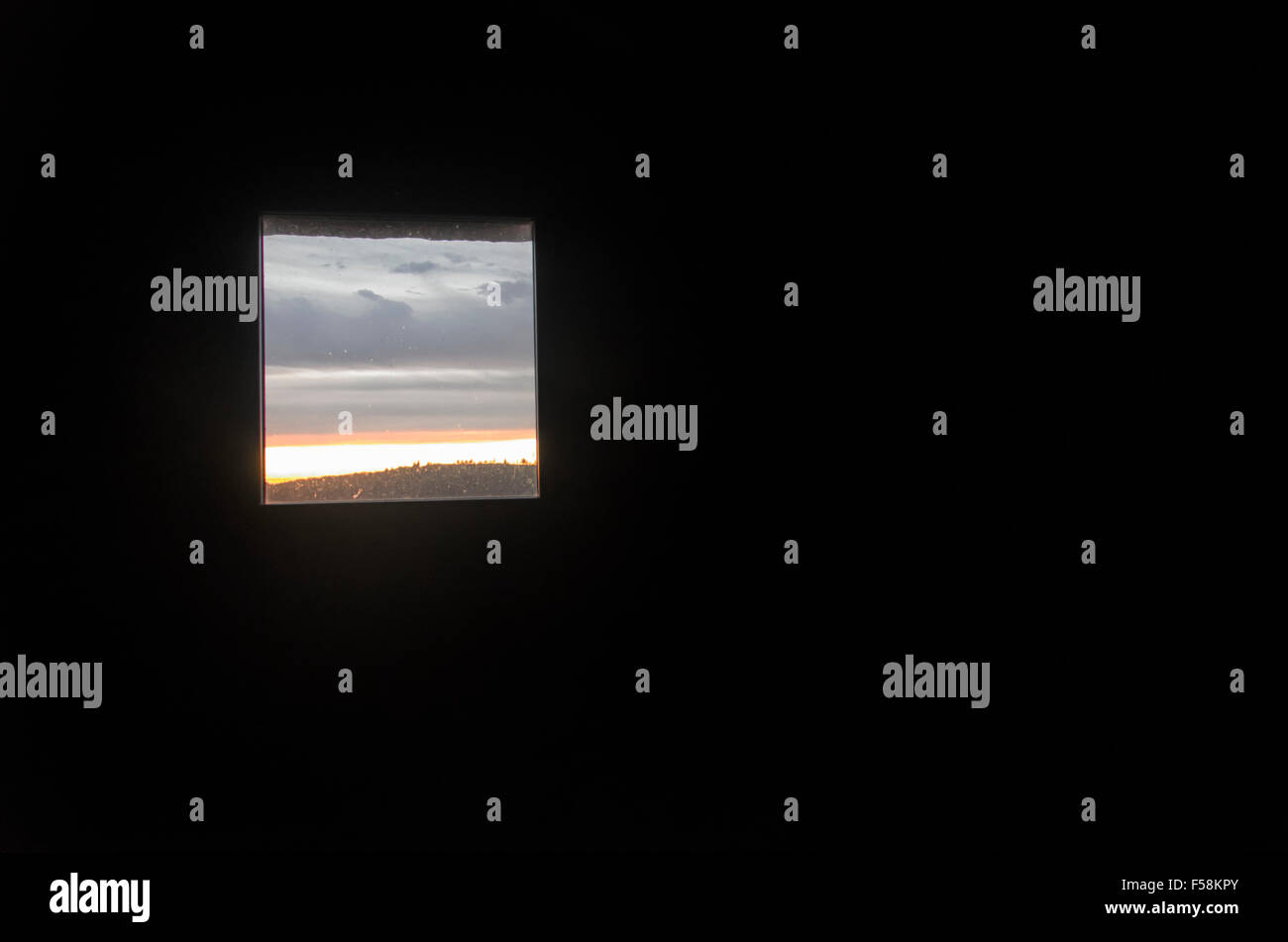 Twilight view from a window of an apartment Stock Photo - Alamy