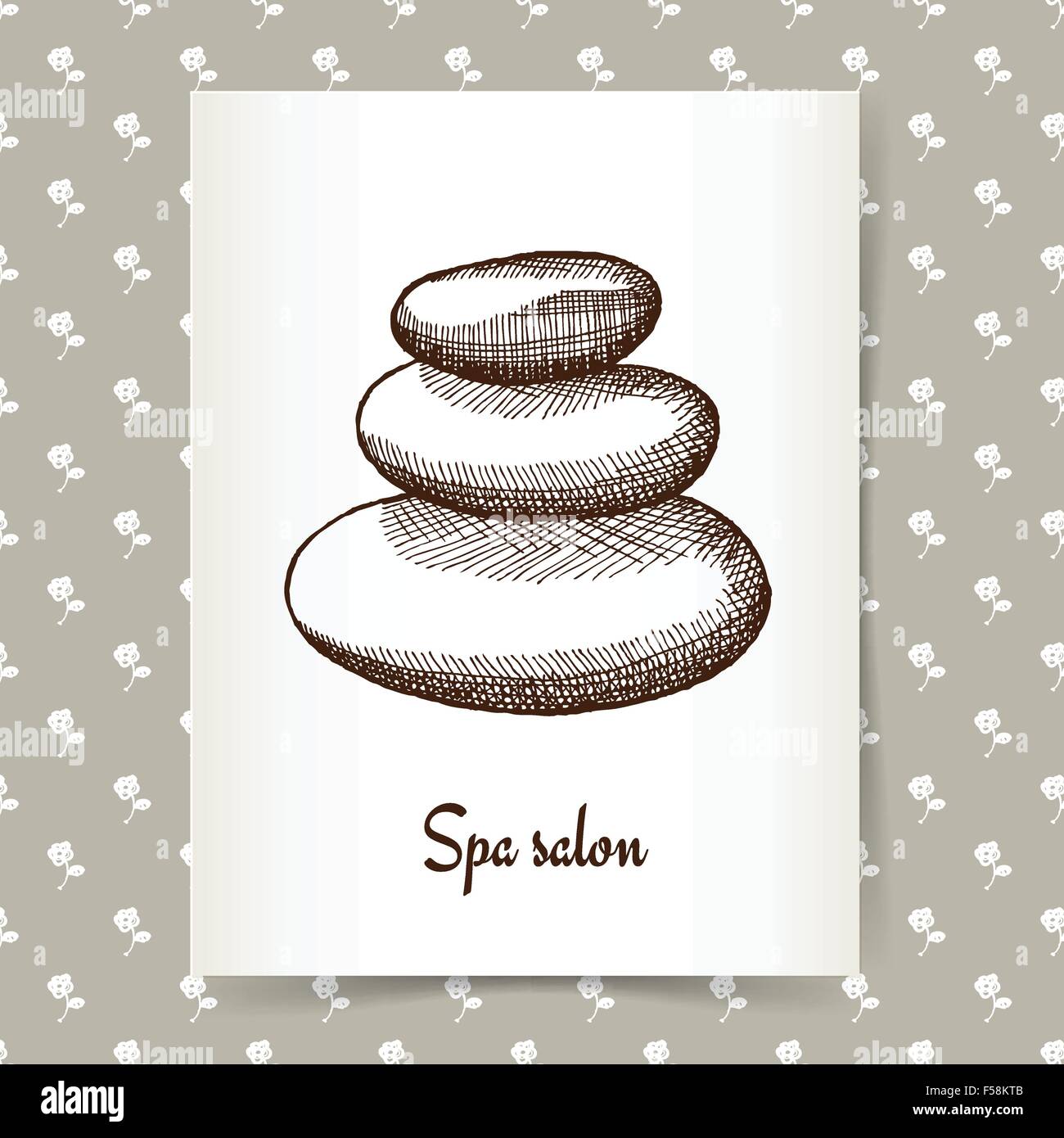 Sketch spa posterl in vintage style, vector Stock Vector Image & Art ...
