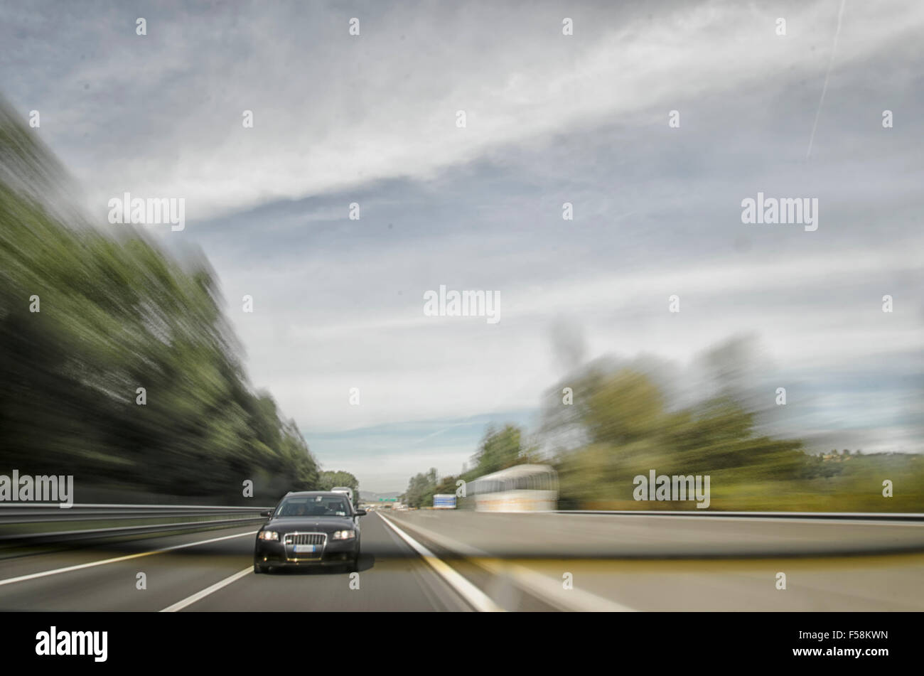 Car getting ready to overtake on the highway Stock Photo - Alamy