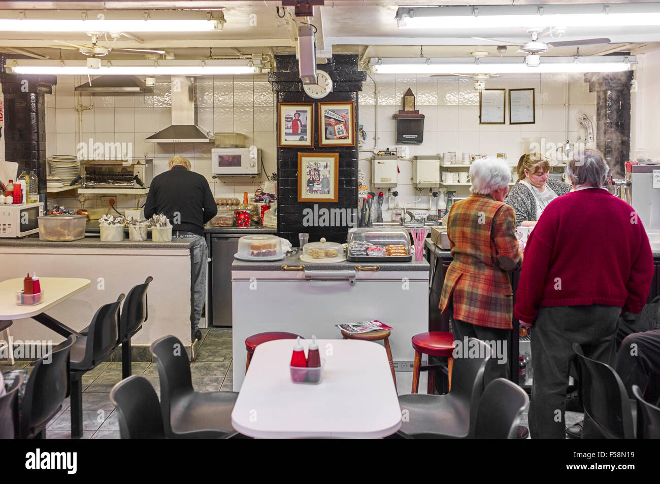 Cafe stall in Leek market Stock Photo - Alamy