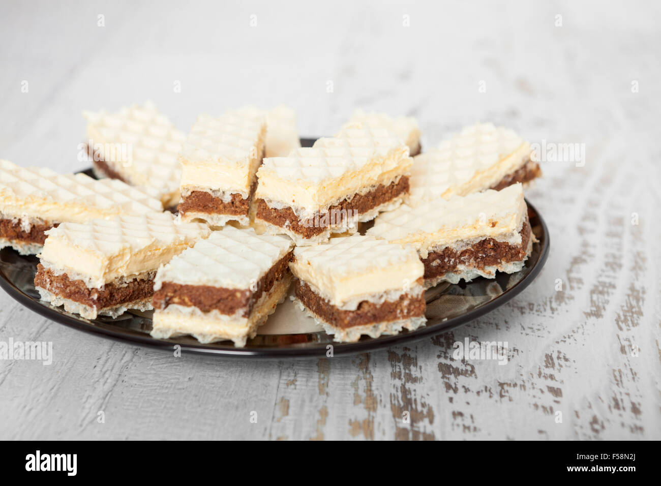 Chocolate and Vanilla Wafer Cookie Stock Photo - Alamy