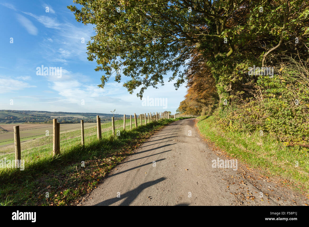Views of the North Downs and the Stour Valley near Crundale, Kent, UK ...