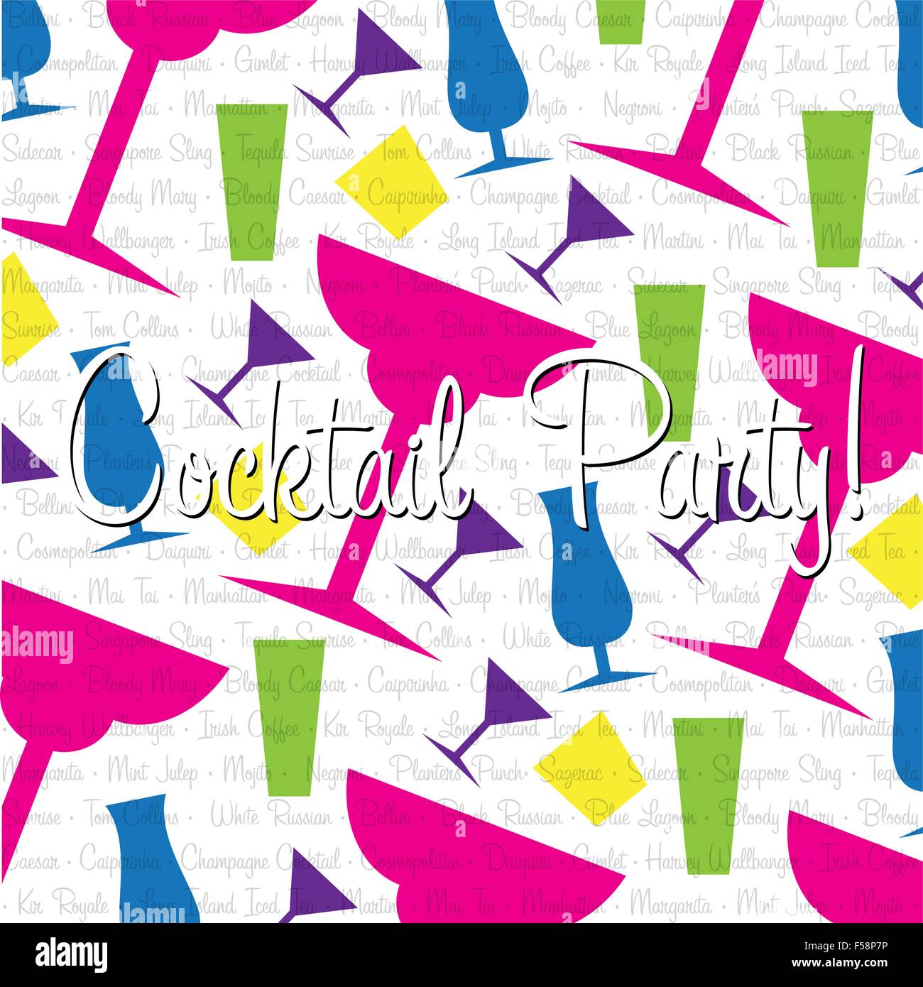 Cocktail party invitation card glass drink abstract Stock Vector Images ...
