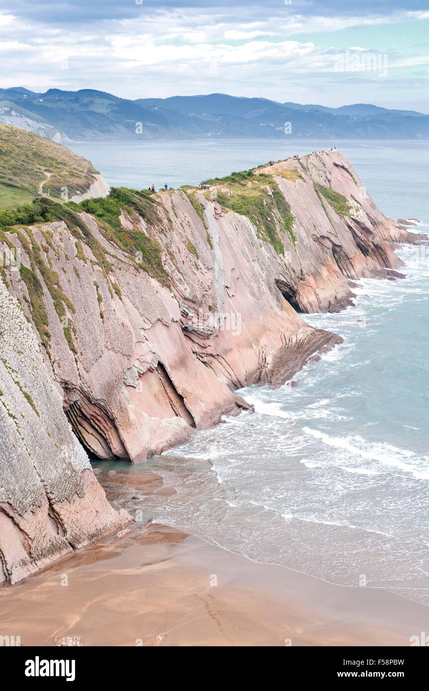 Flysch formation in Zumaia Geopark. Basque Country. Spain Stock Photo ...