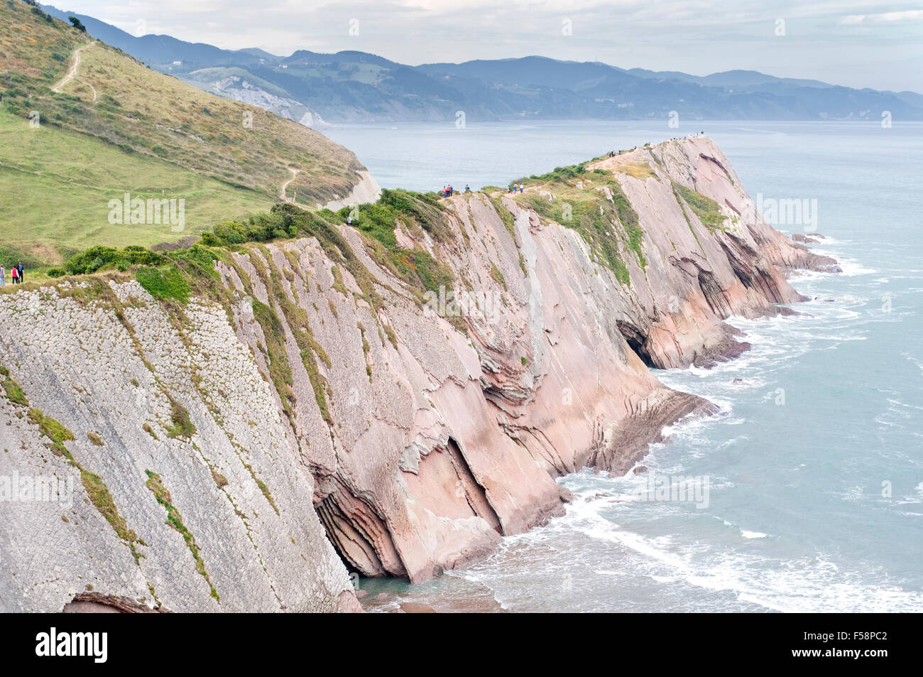 Flysch formation in Zumaia Geopark. Basque Country. Spain Stock Photo ...