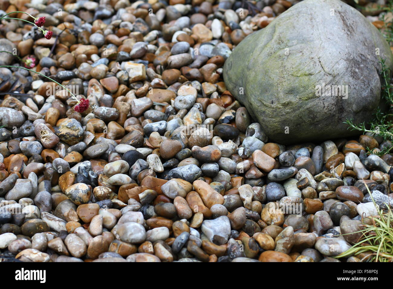 Rock with pebbles Stock Photo - Alamy