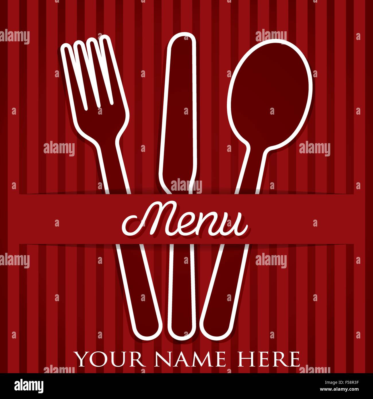 Cutlery theme paper cut out menu in vector format Stock Vector Image ...