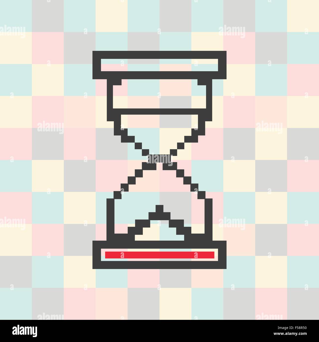 Vector Pixel Icon Hourglass On A Square Background Stock Vector Image And Art Alamy