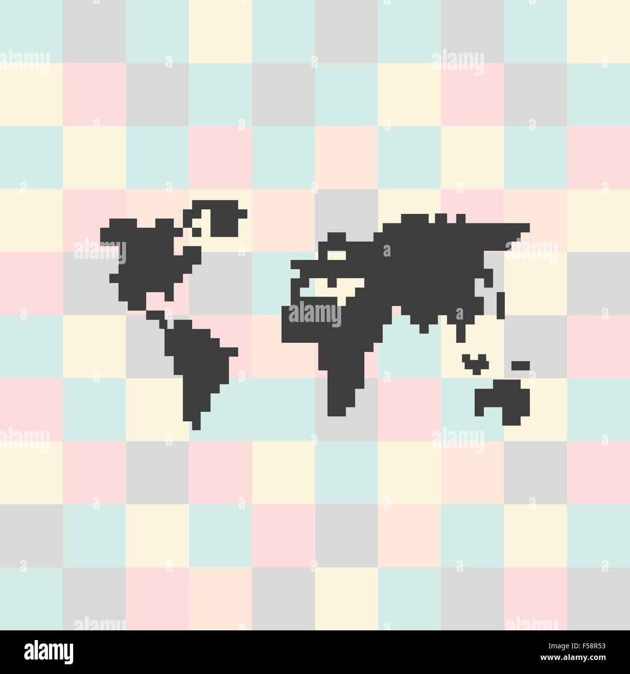 Vector pixel icon map on a square background Stock Vector Image & Art ...