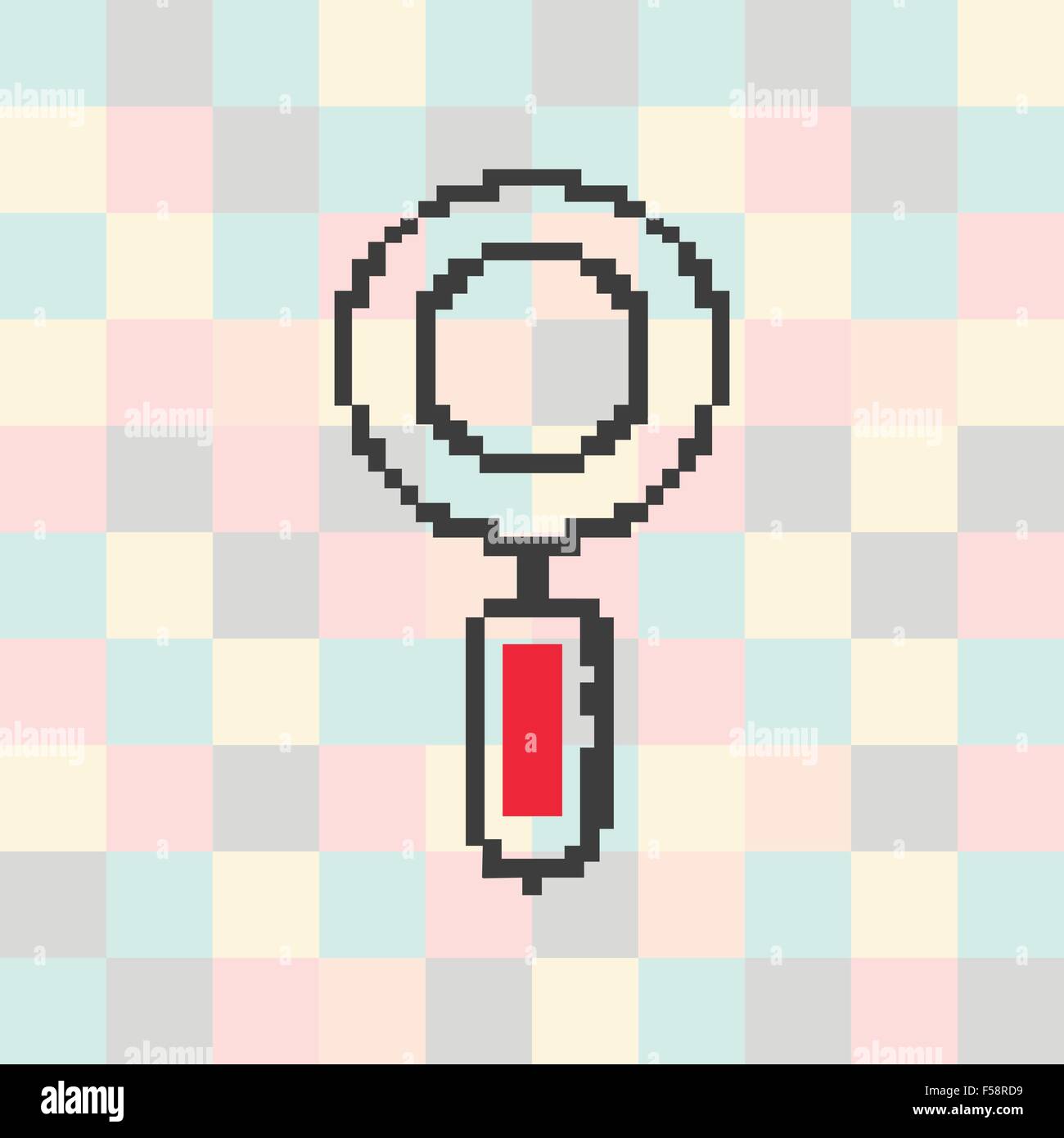 Vector pixel icon magnifying glass on a square background Stock Vector Image & Art - Alamy