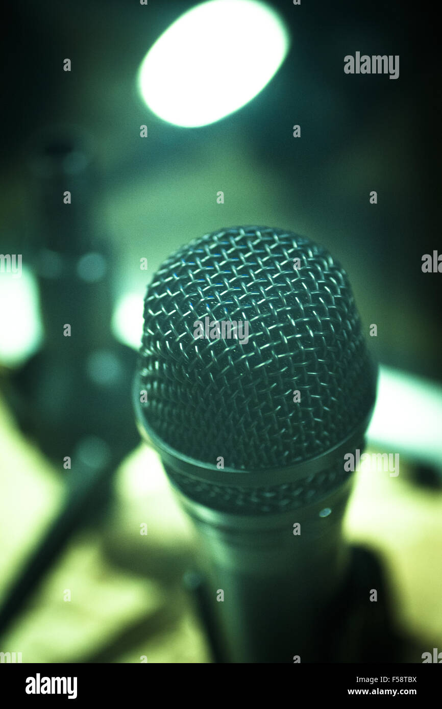 Professional studio voice recording concert singing microphone showing ...