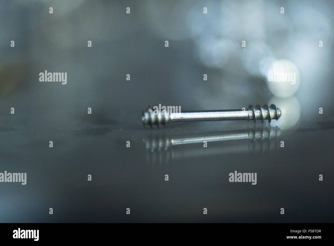 Closeup macro photo of traumatology orthopedic surgery implant metal ...