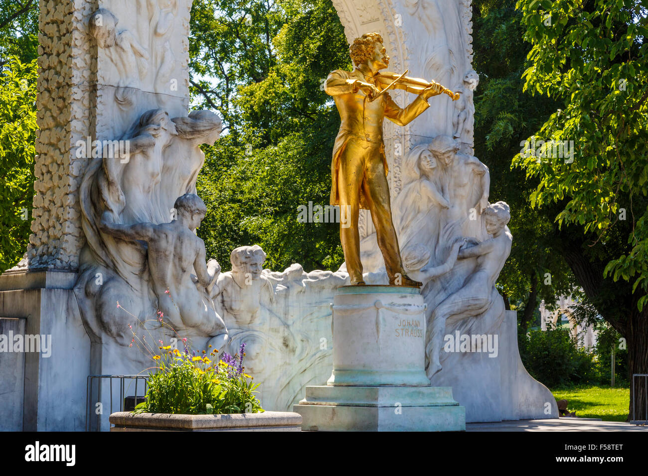 The 1921 gilded Johann Strauss Monument by Edmund Hellmer in the ...
