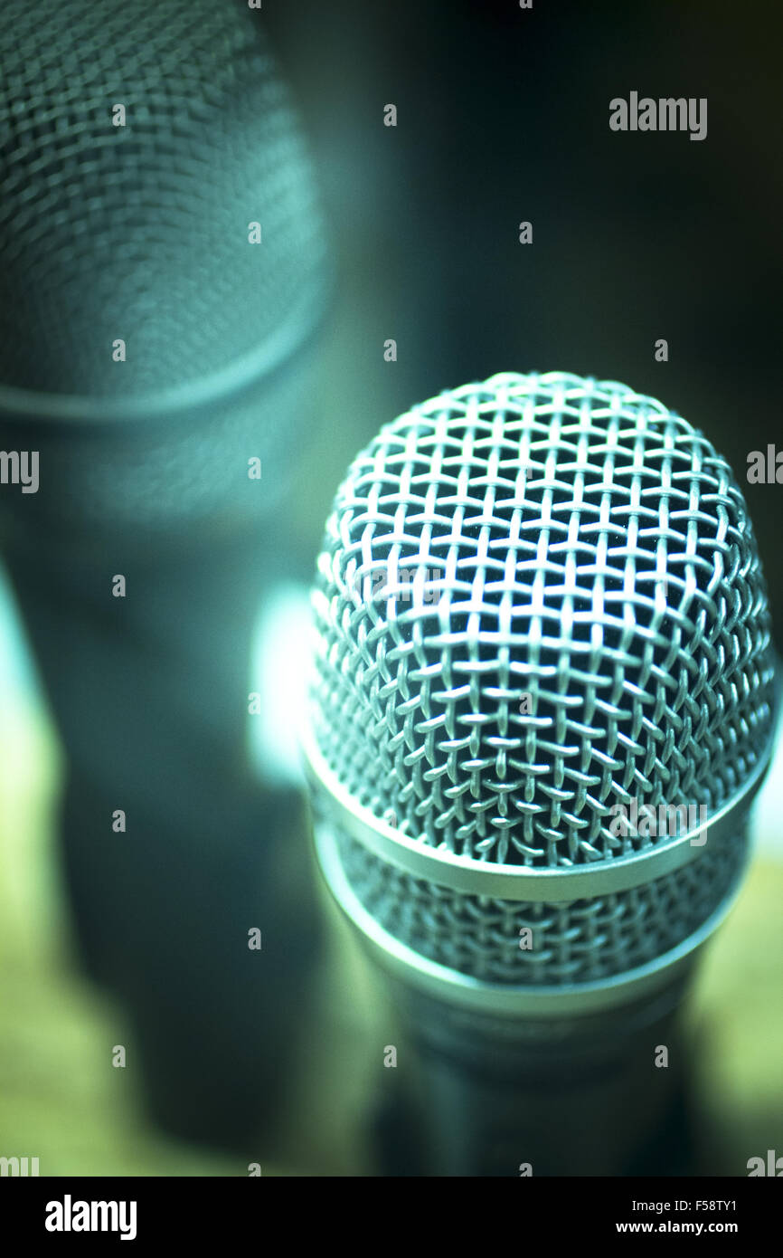 Professional studio voice recording concert singing microphone showing ...