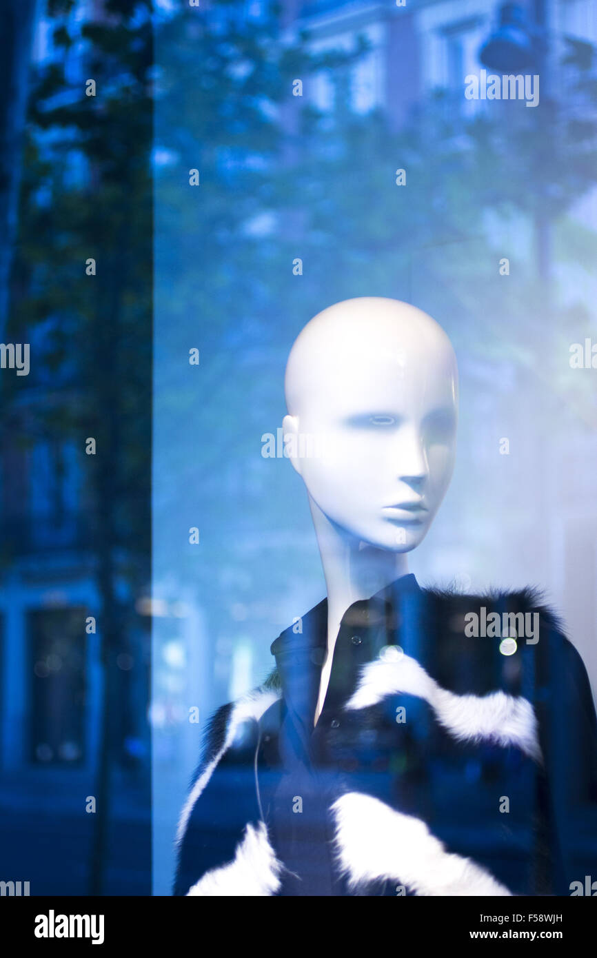 Shop bald dummy fashion mannequin in store boutique shop window ...
