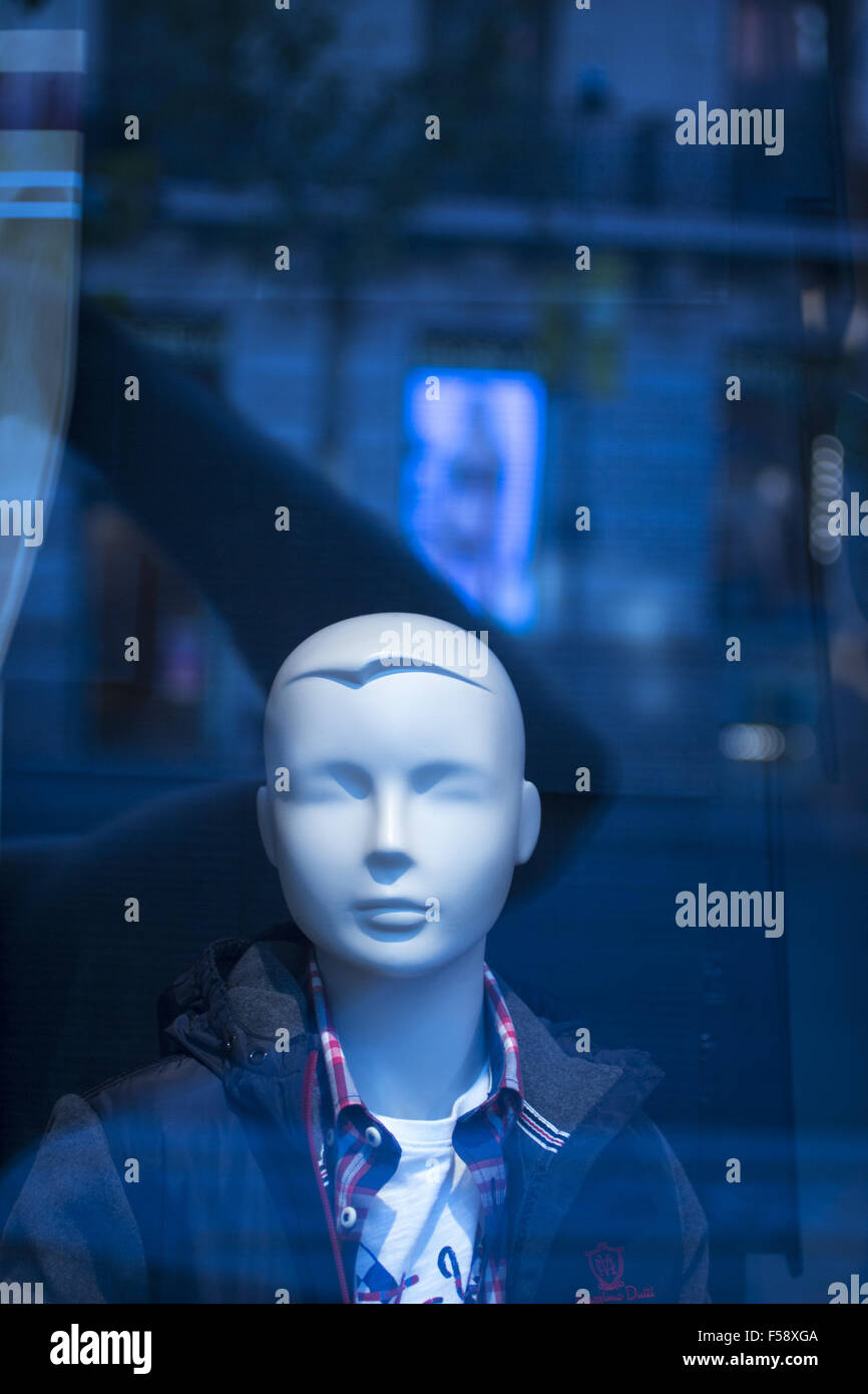 Shop dummy children fashion mannequin in store boutique shop window ...