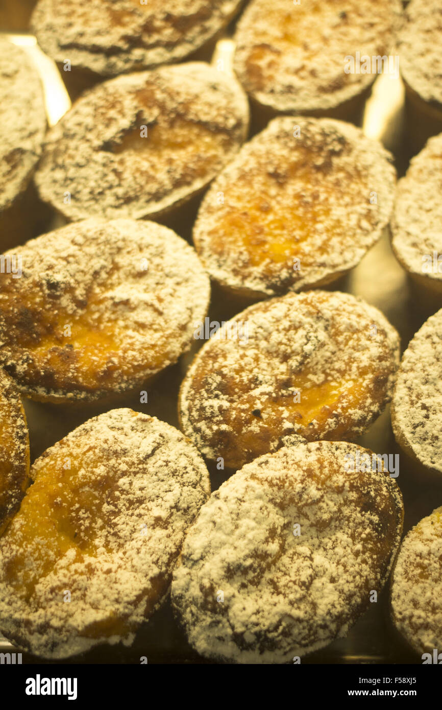 Italian Budino traditional cakes pastries desserts in restaurant cafe ...