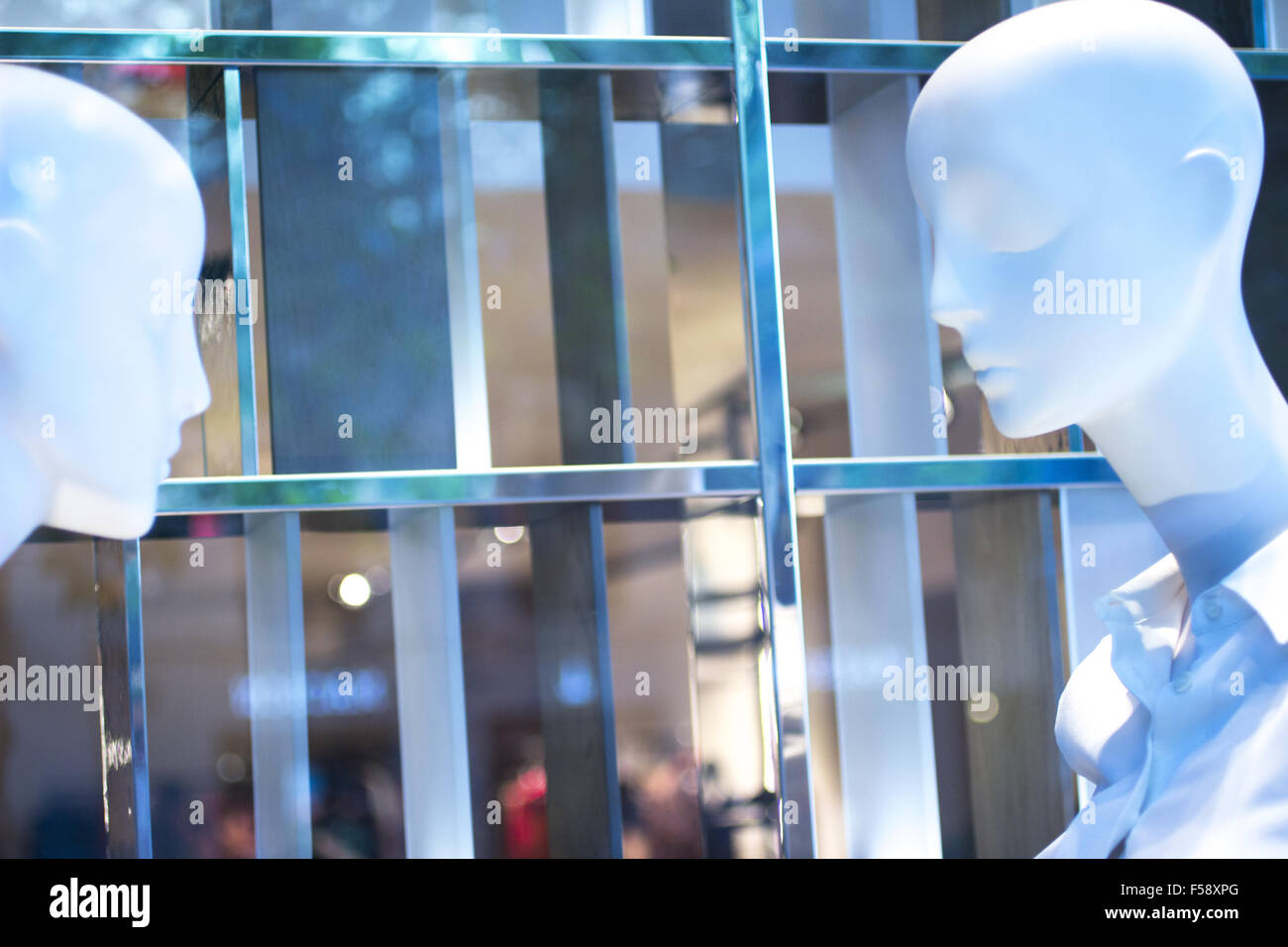 Shop bald dummy fashion mannequin in store boutique shop window ...