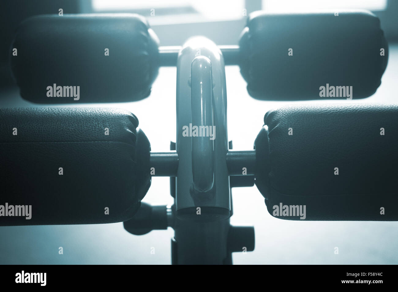 Dumbbell gym metal weights in exercise room in sports bodybuilder gym ...