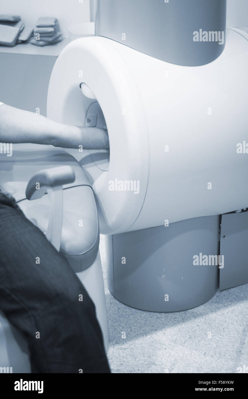 Patient and Doctor in fully open high field Magnetic Resonance Image ...