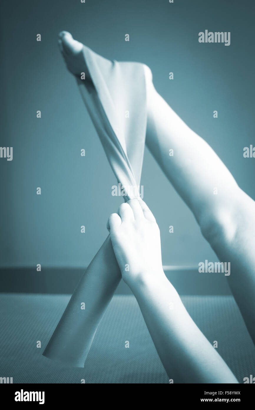 Pilates stretching leg hamstring foot achiles tendon yoga flexibility ...