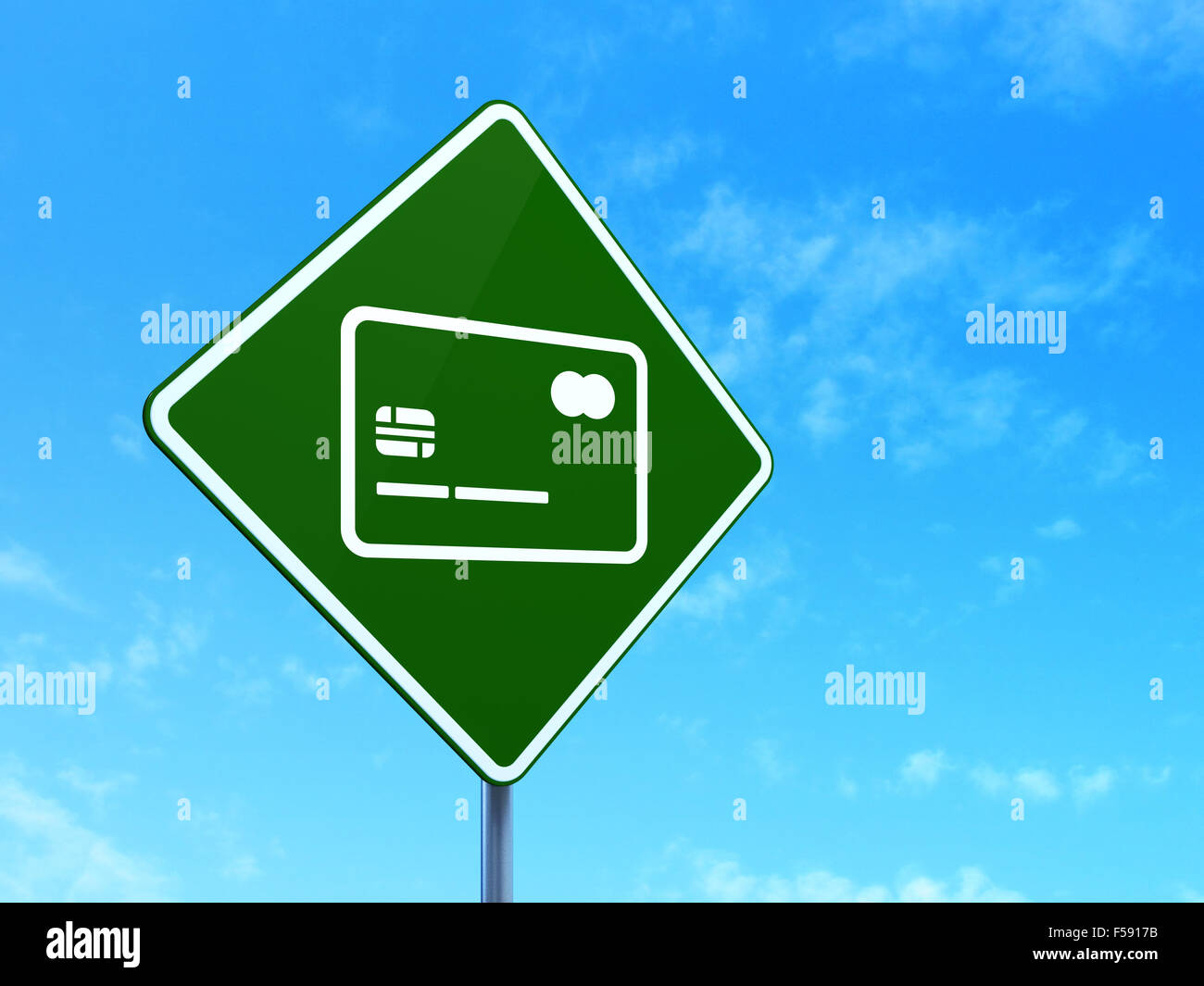 Banking concept: Credit Card on road sign background Stock Photo - Alamy