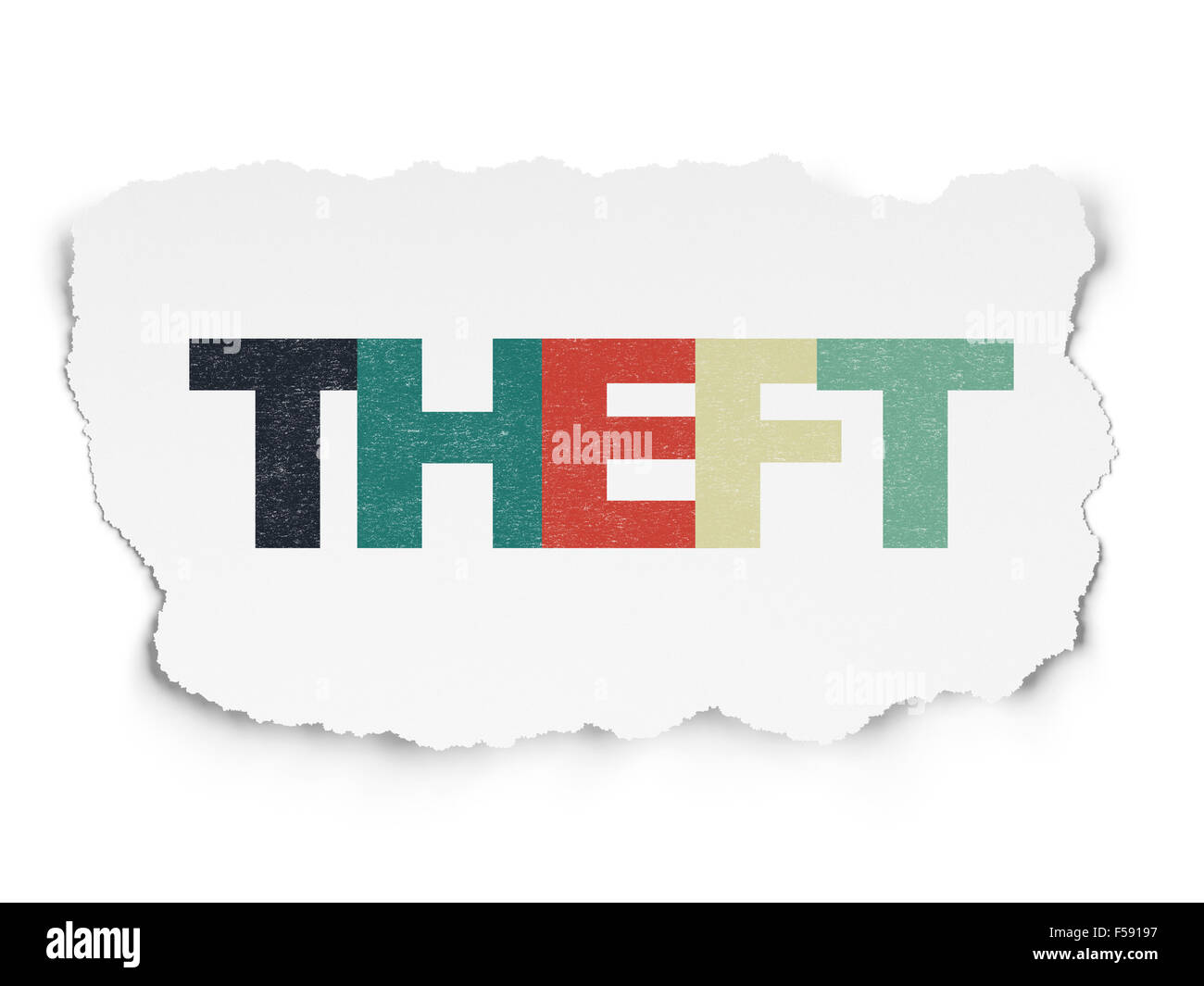 Security concept: Theft on Torn Paper background Stock Photo - Alamy