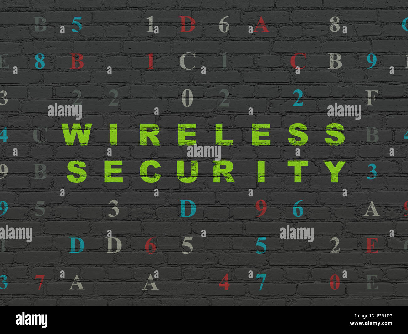 Privacy concept: Wireless Security on wall background Stock Photo - Alamy