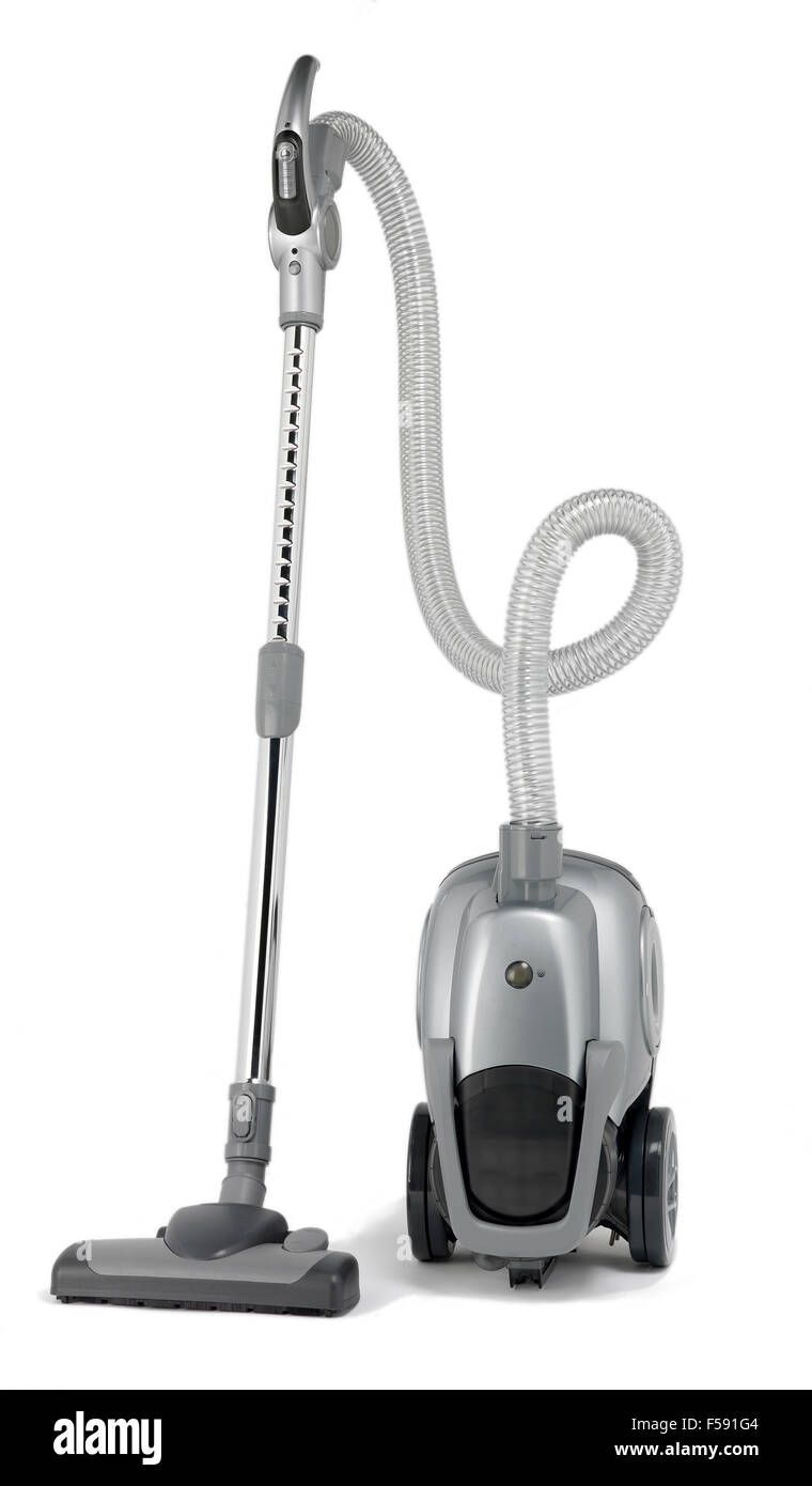 Vacumm cleaner black and white vertical easy isolated on white Stock ...