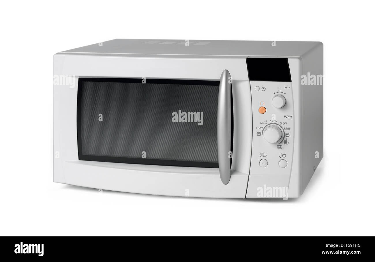 Microwave kitchen and household equipment isolated on white Stock Photo ...