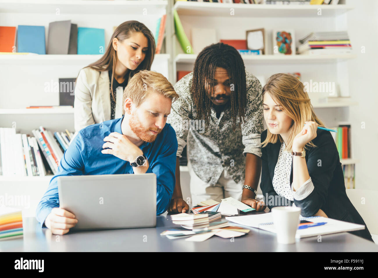 Work colleagues man woman in hi-res stock photography and images - Alamy