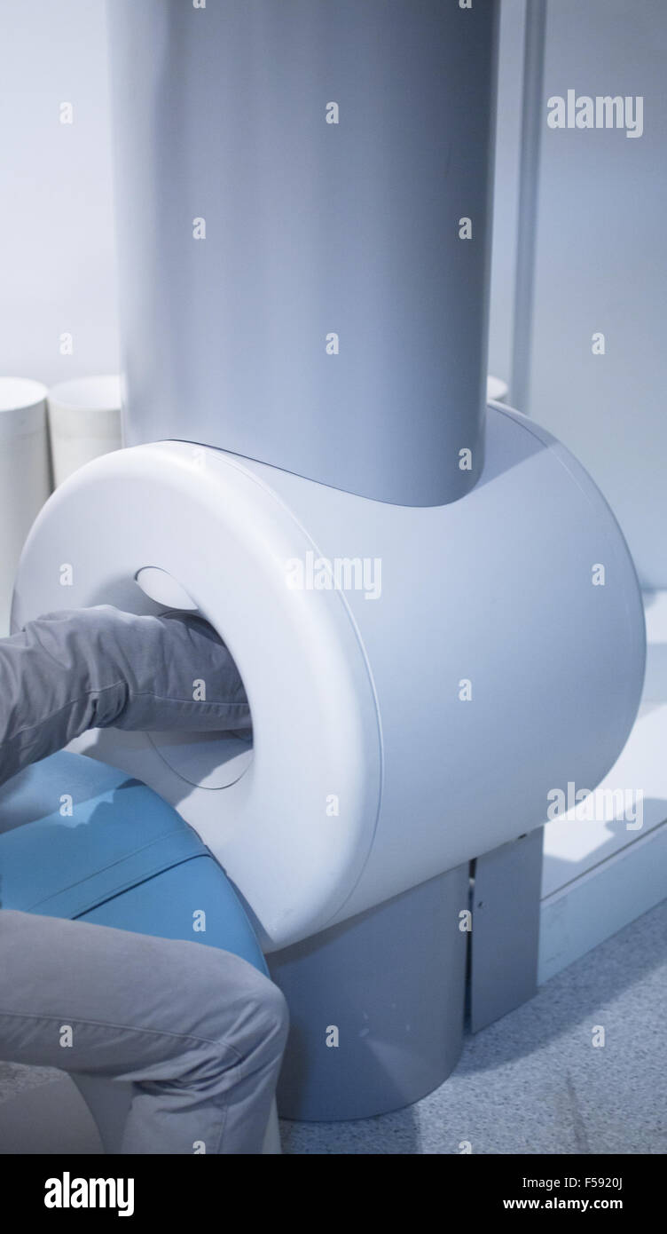 Patient and in fully open high field Magnetic Resonance Image MRI CAT ...