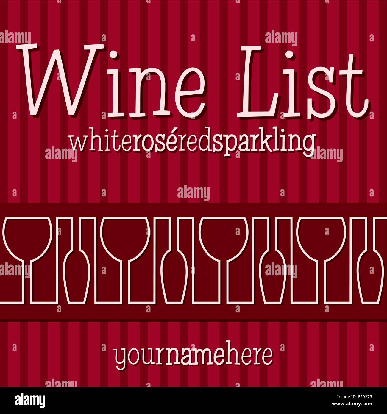 Retro inspired wine list with a modern touch in vector format Stock ...