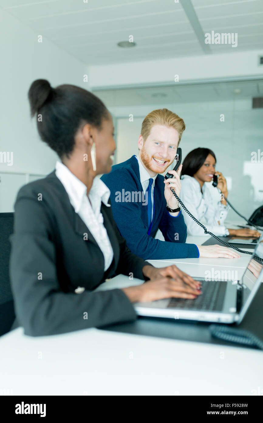 Black customer service operator talking hi-res stock photography and ...