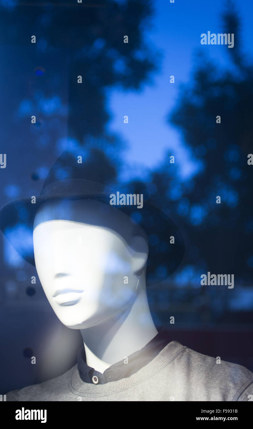 Shop dummy fashion mannequin in store boutique shop window artistic ...