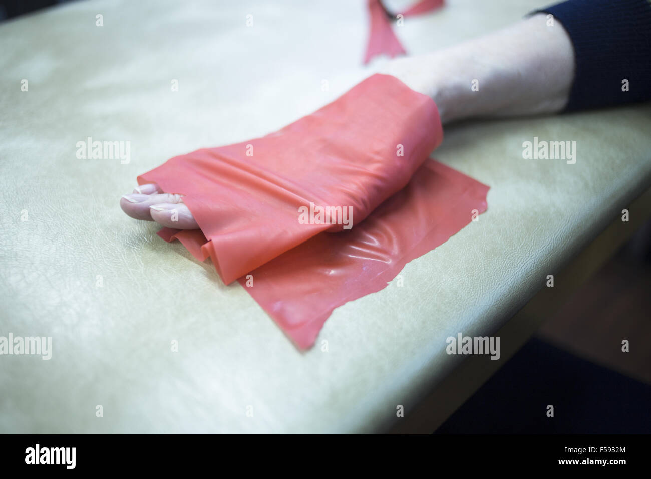 Hand stimulation used to treat pain, muscles injuries, strains and ...